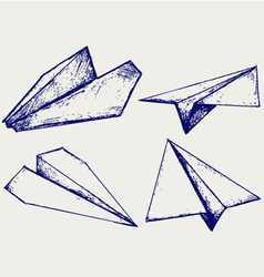 Cartoon paper airplane logo aircraft made Vector Image