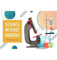 Science frame design with laboratory supplies Vector Image