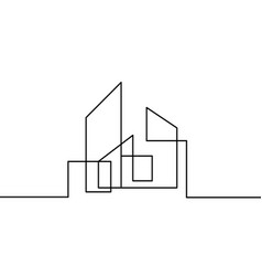 Abstract architecture as continuous lines drawing Vector Image