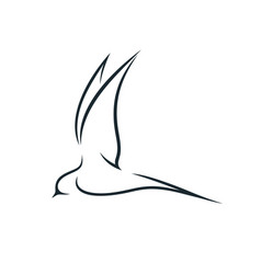 One line swallow art logo set Royalty Free Vector Image