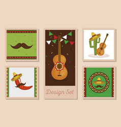 Mexican frames set design Royalty Free Vector Image