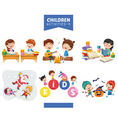 Children activities set Royalty Free Vector Image