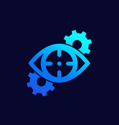 Machine vision computer visual recognition icon Vector Image