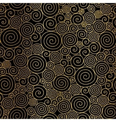 Black and gold background with abstract spiral Vector Image
