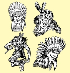 American native warrior Royalty Free Vector Image