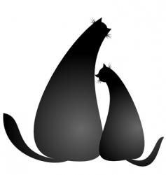 Cartoon illustration of two cats in love Vector Image