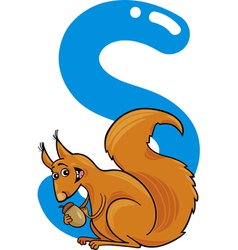Alphabet letter s and squirrel Royalty Free Vector Image