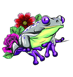 Life cycle a frog for coloring art Royalty Free Vector Image