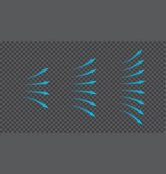 Air flow set of blue arrows showing direction Vector Image
