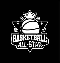 Basketball all star shield emblem or badge Vector Image