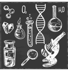 Doodle science lab objects seamless pattern back Vector Image