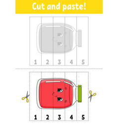Learning numbers cut and glue education Royalty Free Vector