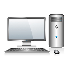 3d desktop computer Royalty Free Vector Image - VectorStock