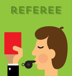 Soccer referees hand with red card Royalty Free Vector Image