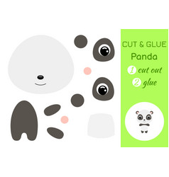 Cut and glue paper little red panda kids crafts Vector Image