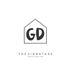 Gd initial letter handwriting and signature logo Vector Image