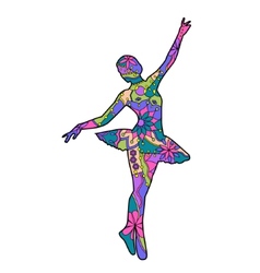 Ballet dancer with transition colors Royalty Free Vector
