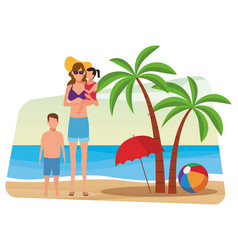 Summer vacation cartoon Royalty Free Vector Image