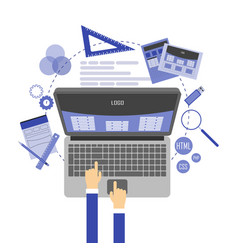 Web design art of digital photography coding Vector Image