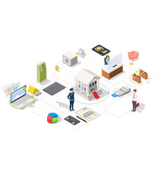 Banking isometric flowchart Royalty Free Vector Image