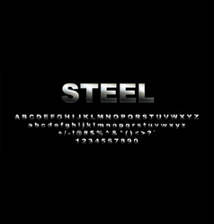 Steel industry text editable font effect Vector Image