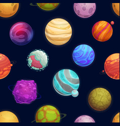 Galaxy space stars and planets seamless pattern Vector Image