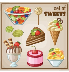 Set of sweets Royalty Free Vector Image - VectorStock