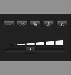 Air fan button on and off car dashboard black Vector Image