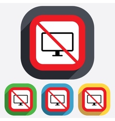 No computer widescreen monitor sign icon Vector Image