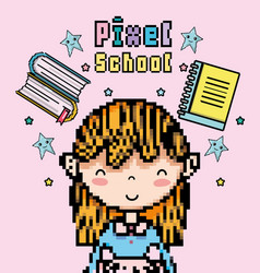 Pixel school art Royalty Free Vector Image - VectorStock