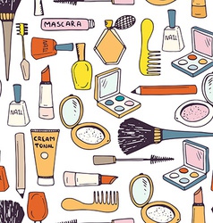 Hand drawn blush make up object on white Vector Image