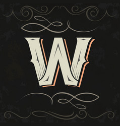 Retro style western letter design letter d Vector Image