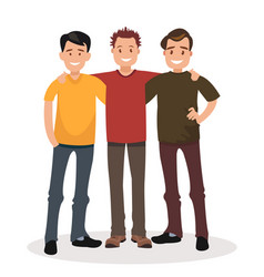 Adult best friends young guys men friendship Vector Image