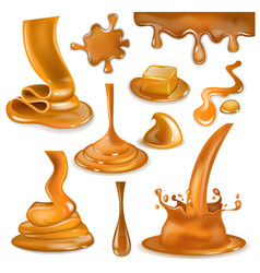 Splash of flowing caramel Royalty Free Vector Image