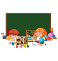 Children with math tools Royalty Free Vector Image