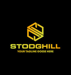 Letter lsb or slb font in hexagon logo design Vector Image