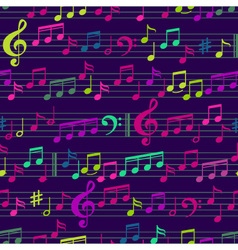 Seamless colorful music notes pattern Royalty Free Vector