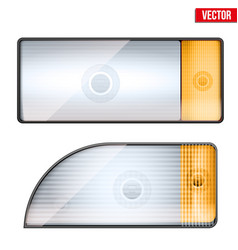 Automobile led light red and white car headlights Vector Image