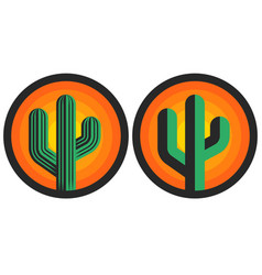 Cactus desert symbol arizona logo cactuses Vector Image