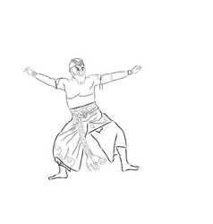Simple hand draw sketch and black outline reog Vector Image