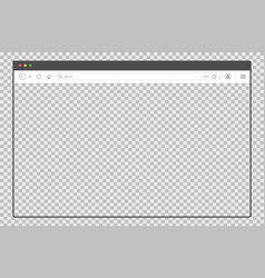 Transparent browser window website mockup frame Vector Image