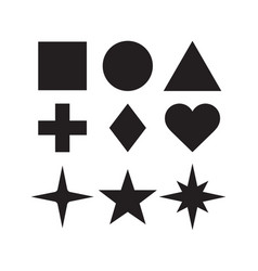 Collection of universal black geometric shapes Vector Image