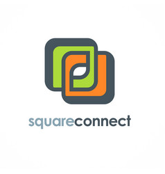 Square connection technology logo Royalty Free Vector Image