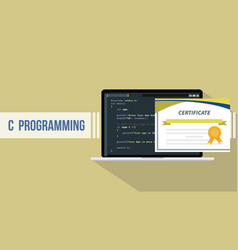 C programming language with script sample Vector Image