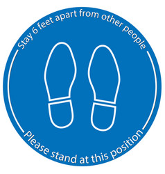 Foot symbol marking standing position Royalty Free Vector