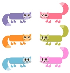 Cute colorful cats set Royalty Free Vector Image
