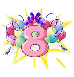 Number 8 cartoon star colored Royalty Free Vector Image