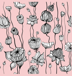 Hand drawn flowers and plants Royalty Free Vector Image