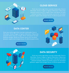 Data center infographic isometric flowchart Vector Image