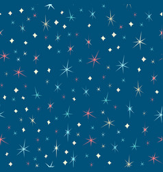 Cartoon stars against blue background Seamless Vector Image